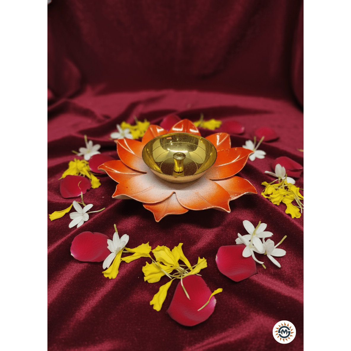 Buy Flower Shaped Brass Diya Online at Best Price in India | Mahashubh ...